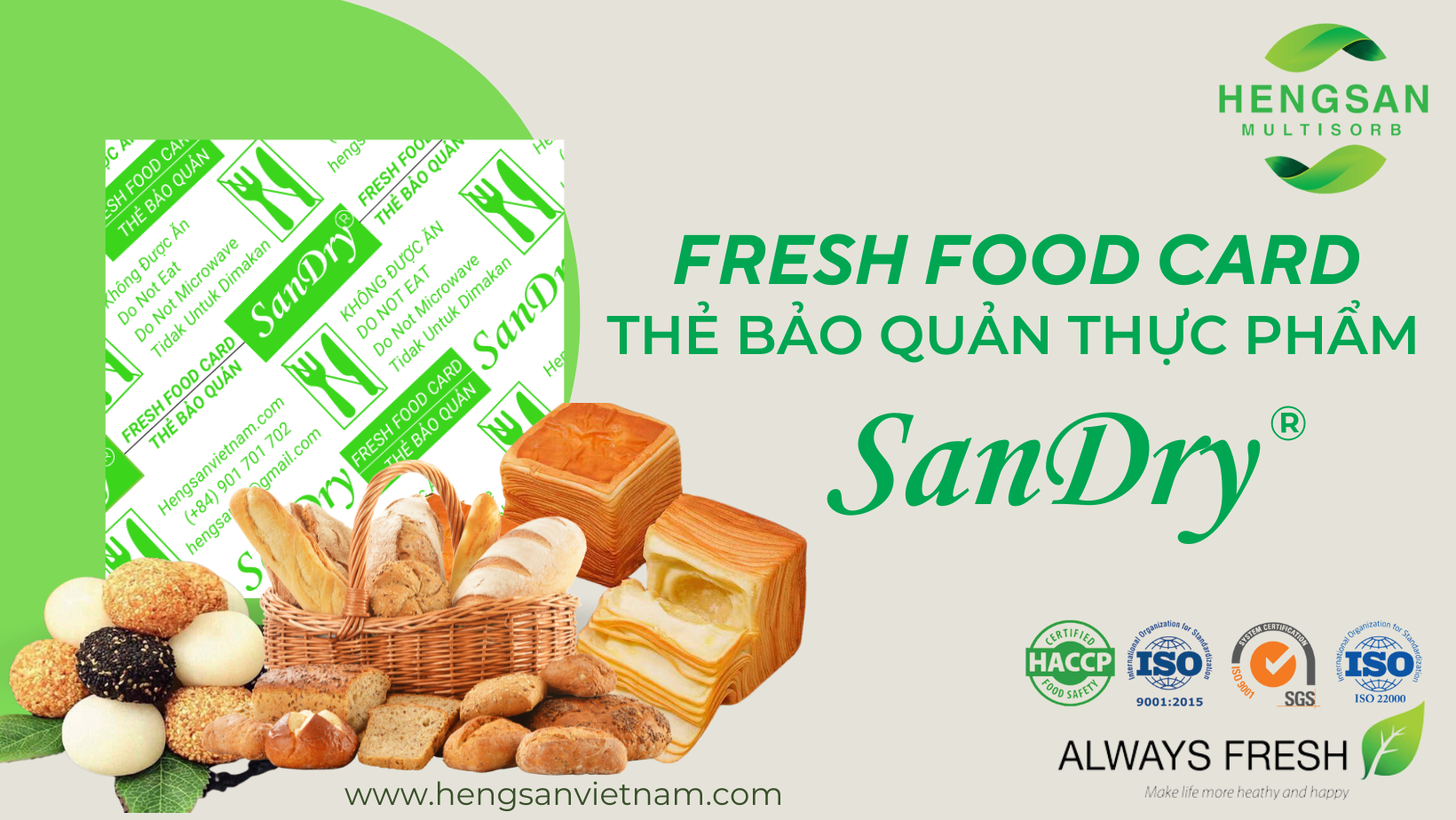 Thẻ Bảo Quản Thực Phẩm SanDry